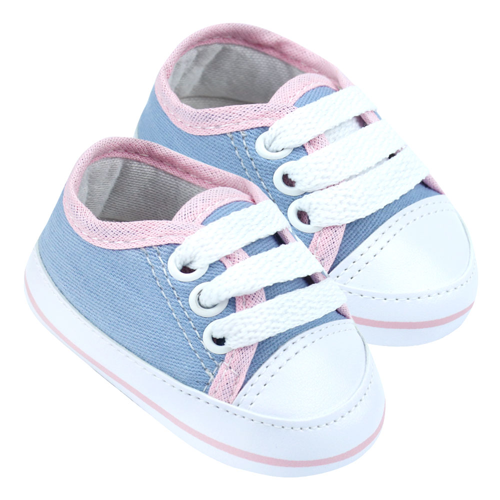 Tênis Feminino Cano Baixo Azul Rosa (P/M/G) | Bebê Fofuxo