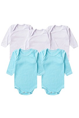 Kit de 5 Bodies para bebê - Menor preço do Brasil | Bebê Fofuxo